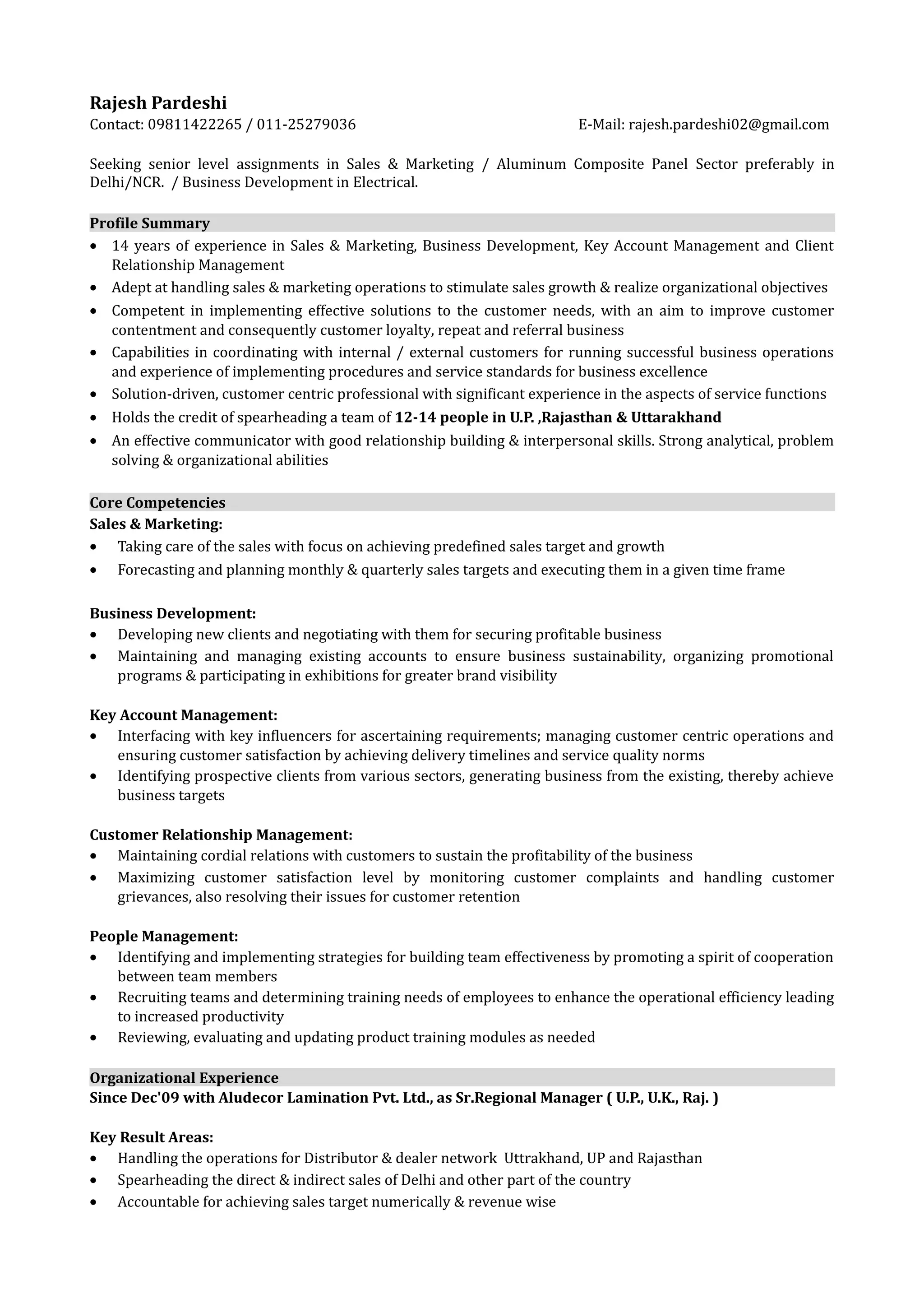 rajesh pardeshi CV | DOC