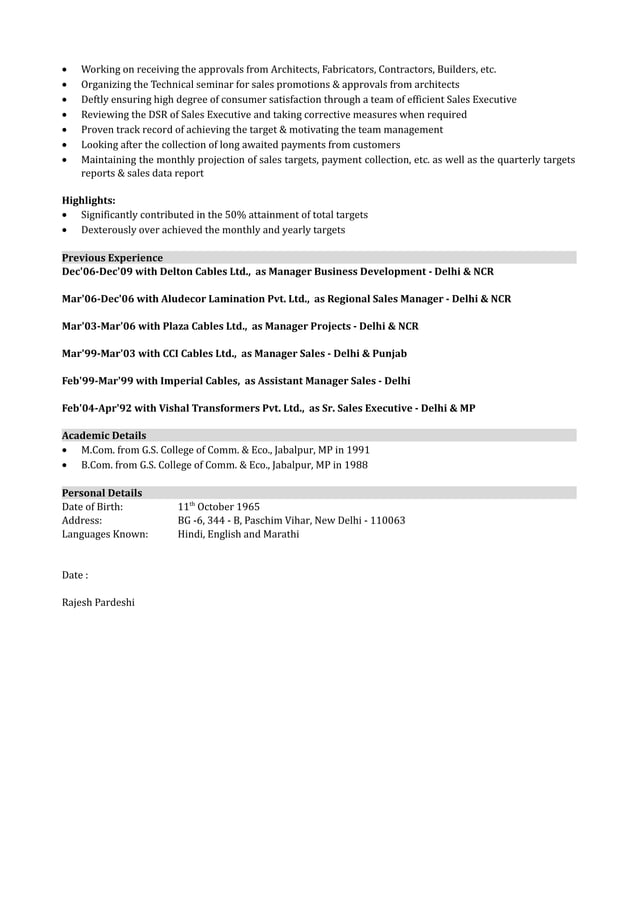 rajesh pardeshi CV | PDF