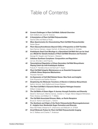 Current challenges in plant cell walls 2012 FPS | PDF