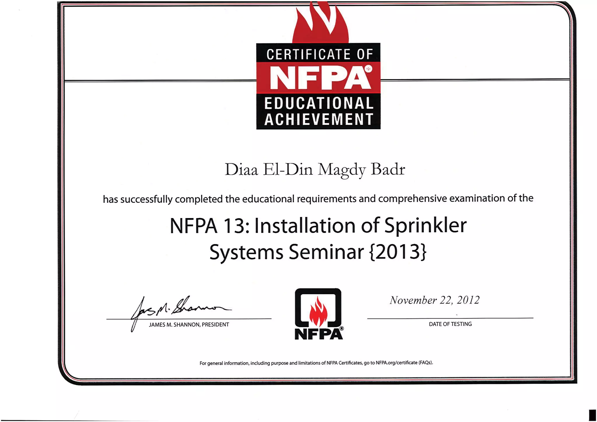 NFPA 13 CERTIFICATION | PDF