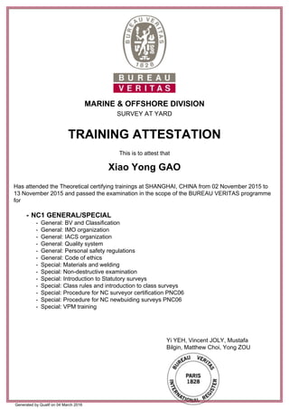 Training_Attestation_Xiao_Yong_GAO | PDF