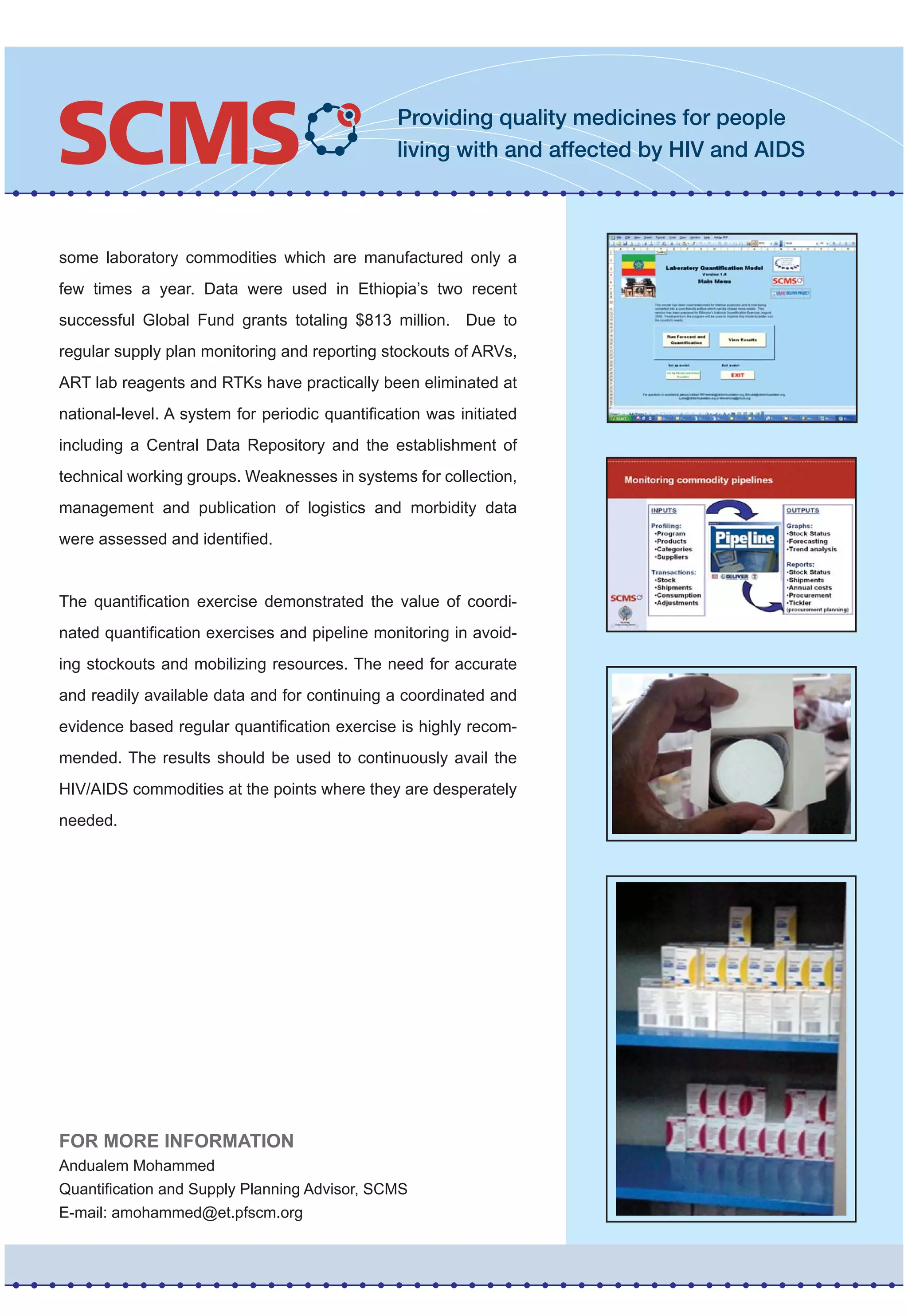 SCMS_Brochures_ethiopia | PDF | Infectious Diseases | Diseases and Conditions