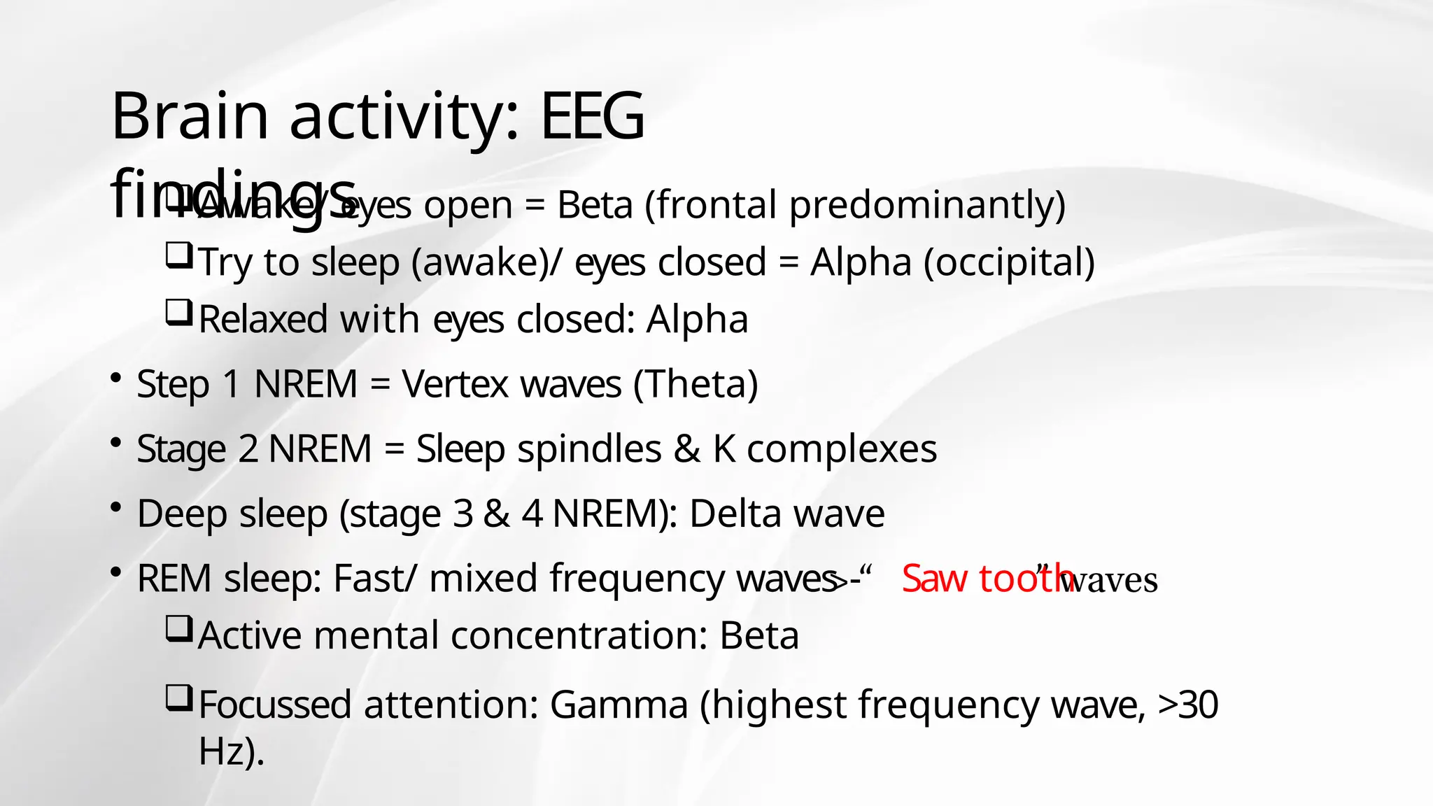 EEG different waves, procedure and eeg patterns in diseases | PPTX
