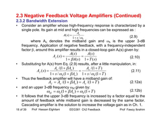 Eeg381 electronics iii chapter 2 - feedback amplifiers | PDF