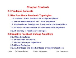 Eeg381 electronics iii chapter 2 - feedback amplifiers | PDF