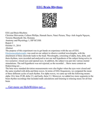 EEG Brain Rhythms | PDF