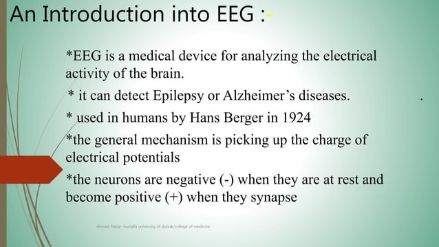 EEG (electroencephalogram) | PPTX | Brain and Nervous System Disorders | Diseases and Conditions
