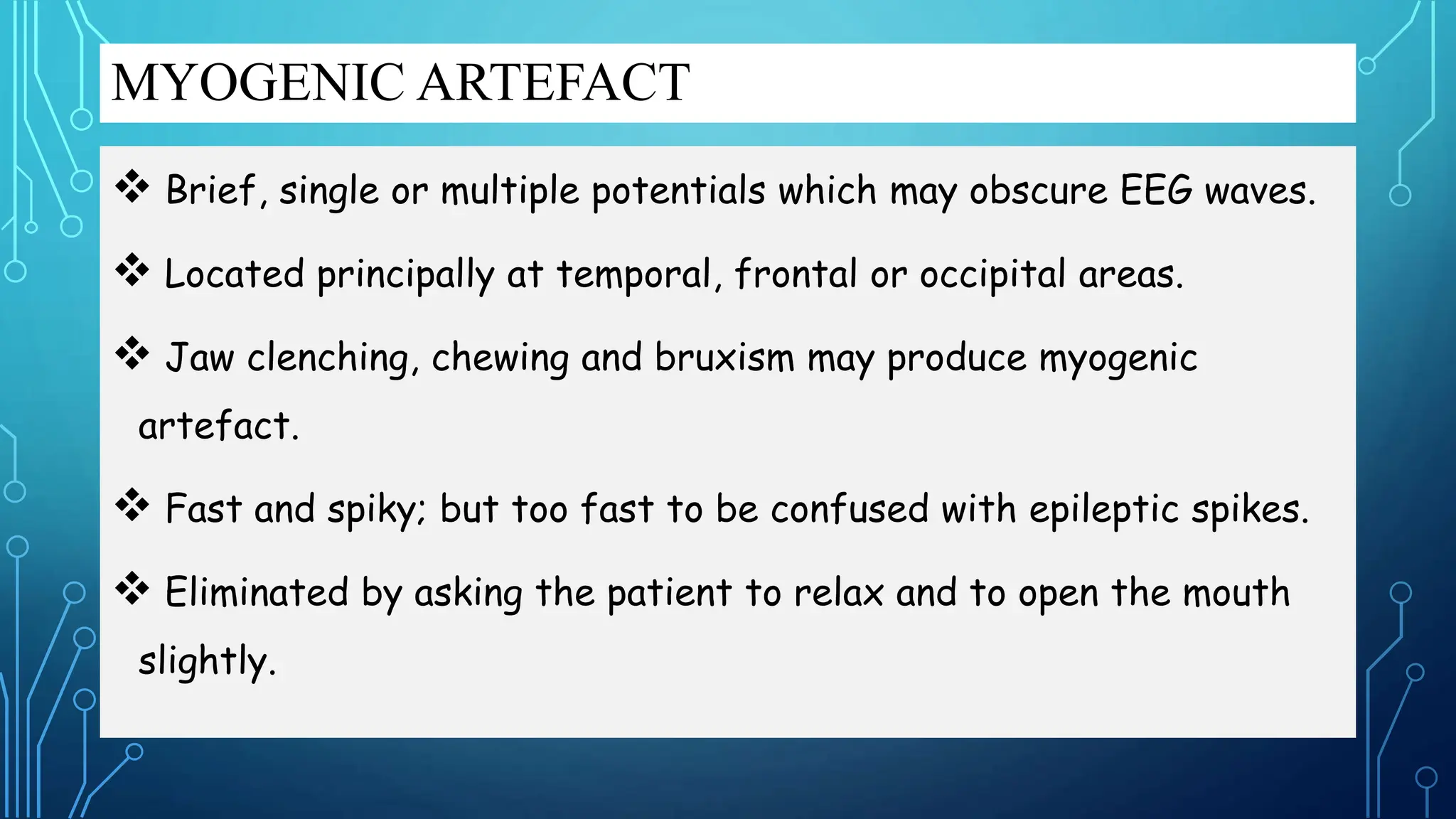 EEG Lecture 3: Artifacts and Benign EEG variants | PPTX