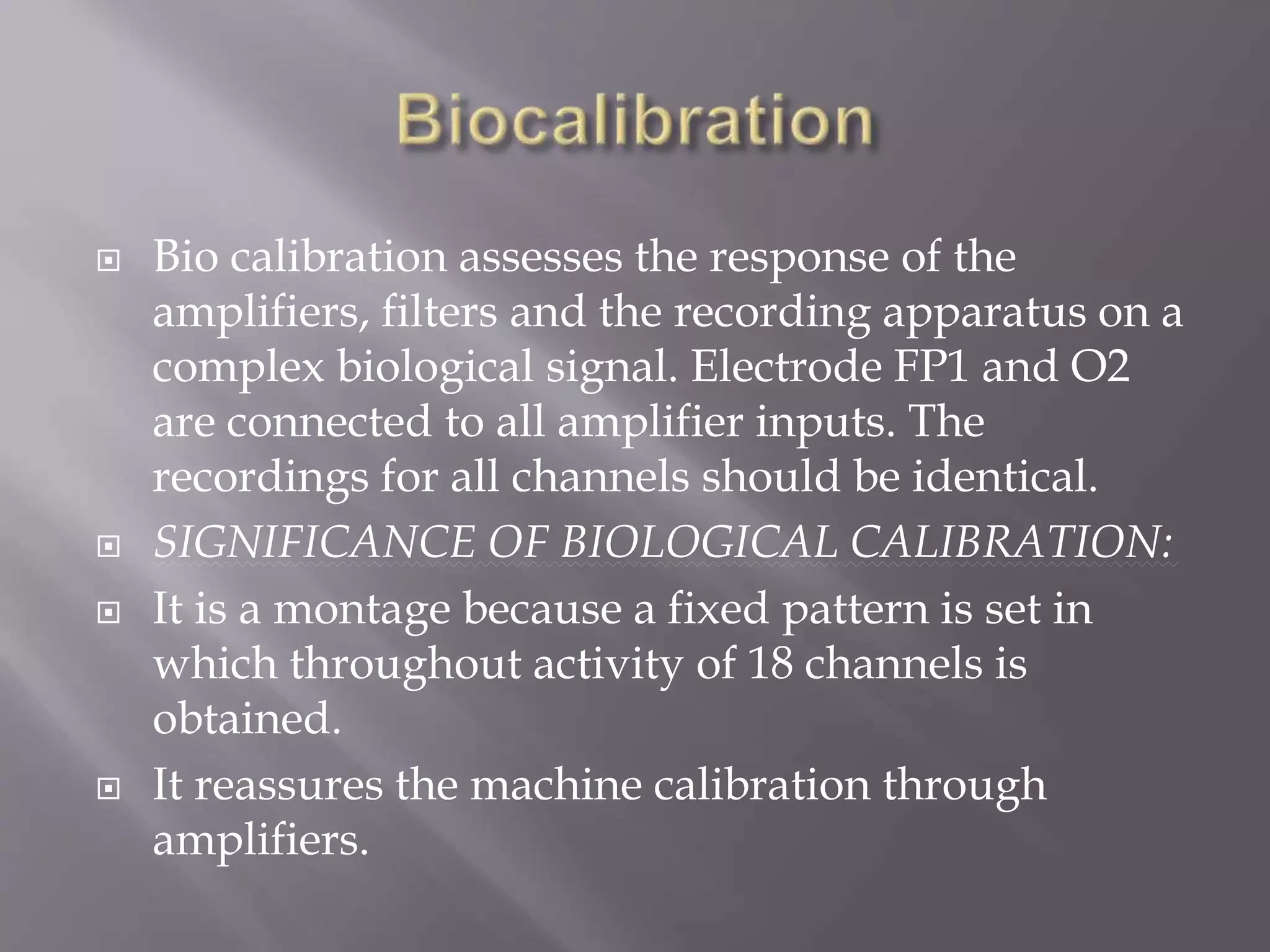 Eeg machine calibration | PPTX
