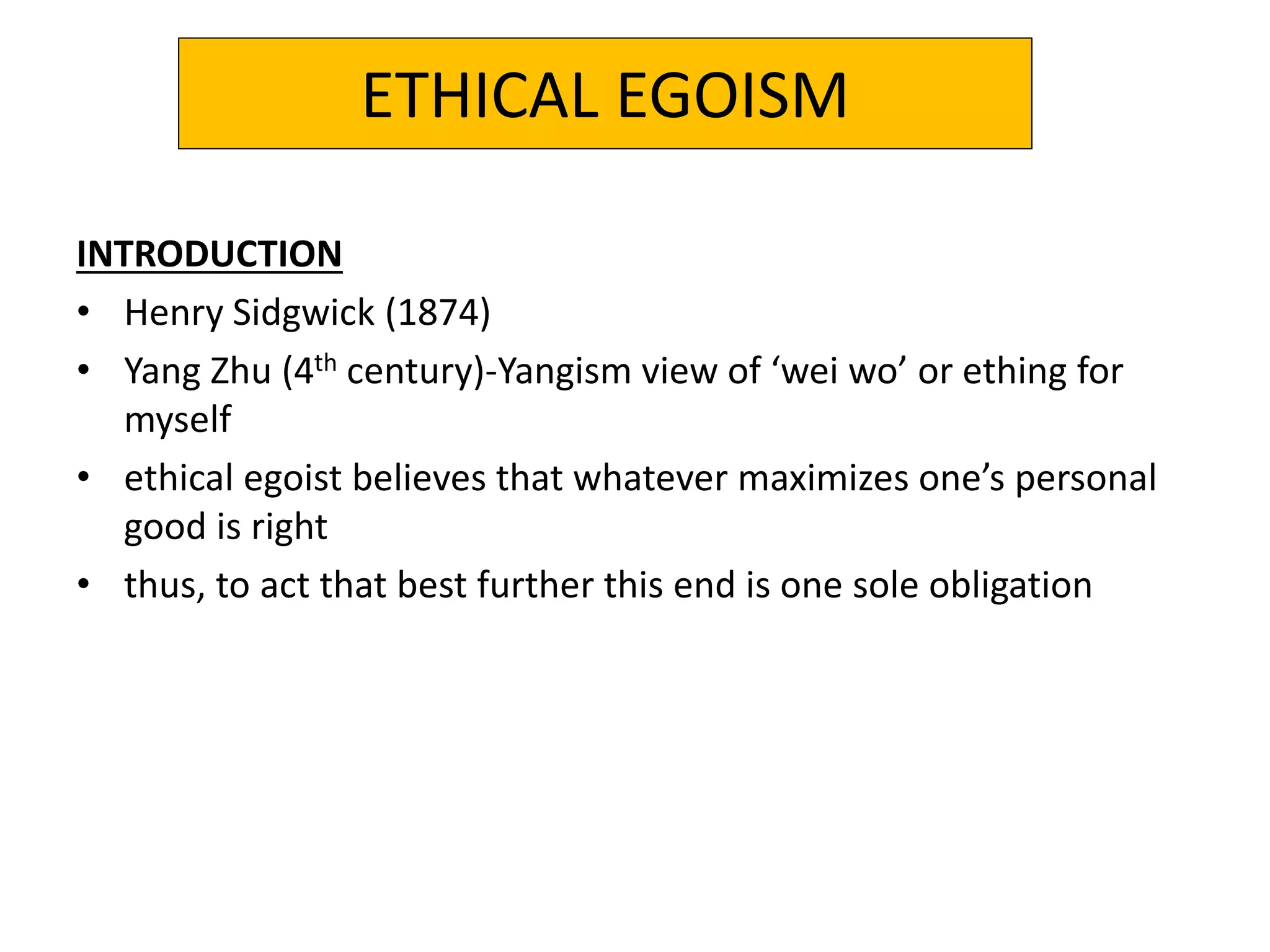 Ethical Egoism | PPTX