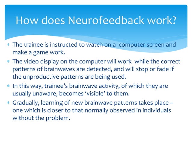 EEG signal processing and application to Neurofeedback : Operant ...