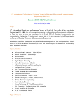 10th International Conference on Emerging Trends in Electrical ...
