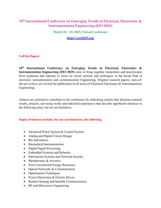 10th International Conference on Emerging Trends in Electrical ...