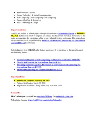 Call for Papers 10th International Conference on Emerging Trends in Electrical, Electronics ...