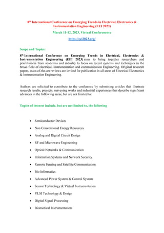 8th International Conference on Emerging Trends in Electrical ...