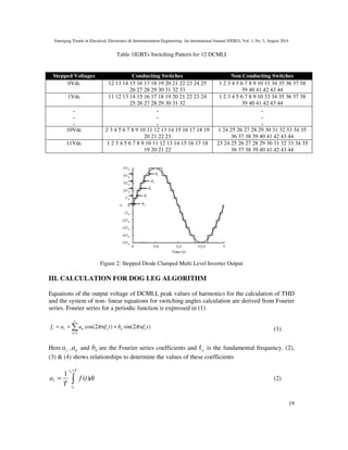 Development of Improved Diode Clamped Multilevel Inverter Using Optimized Selective Harmonic ...