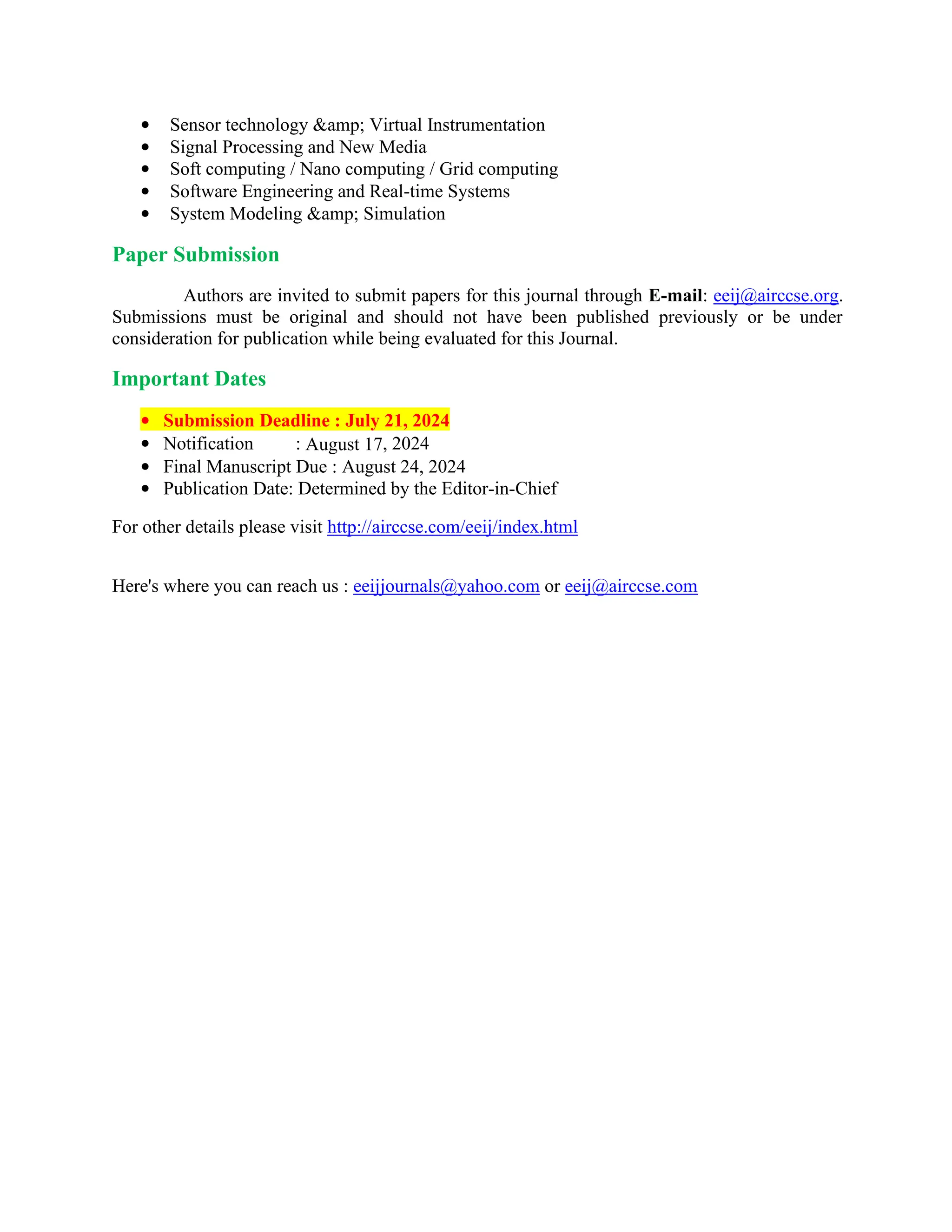 Electrical Engineering: An International Journal (EEIJ) | PDF