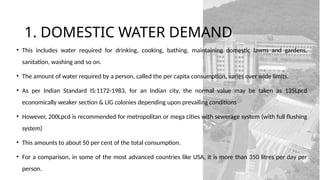 Different types of water demands to be considered while designing a ...