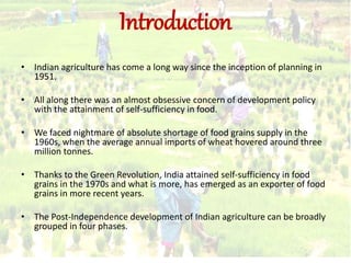 Indian Agriculture Sector:Growth and Prospects (Meenakshi and group) | PPTX