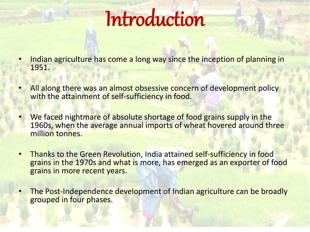 Indian Agriculture Sector:Growth and Prospects (Meenakshi and group) | PPT