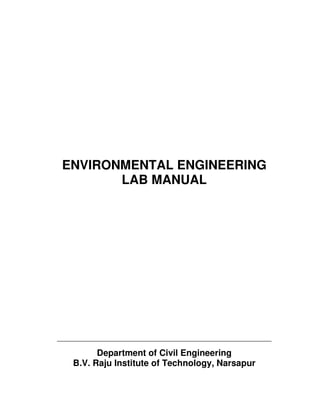 Environmental Engineering Lab Manual | PDF