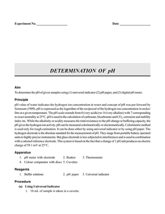 Environmental Engineering Lab Manual | PDF