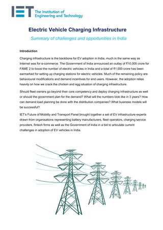 Electric vehicle charging infrastructure in India: Challenges and road ...