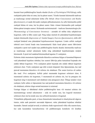 EELMISTE ELUDE REGRESSIOONI TERAAPIA PSÜHHOLOOGILINE KASU | PDF