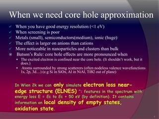 Quick DFT tour of Electron Energy Loss Spectrum (EELS) | PPT