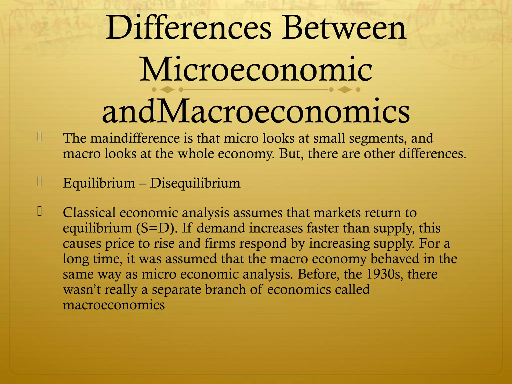 Difference between micro & Macro Economics | PPT