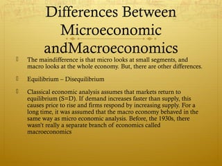 Difference between micro & Macro Economics | PPT | Financial Industry ...