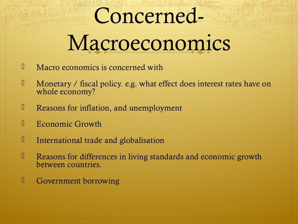 Difference between micro & Macro Economics Difference between micro & Macro Economics