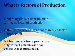 Factors Of Production | PPT