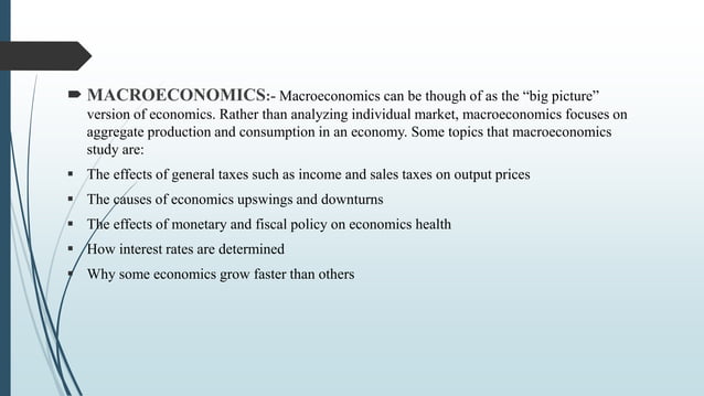 DIFFERENCE BETWEEN MACRO AND MICRO ECONOMICS | PPTX | Economy ...