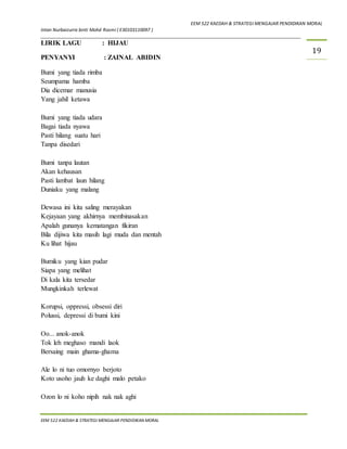 Eem 522 kaedah startegi mengajar moral | PDF