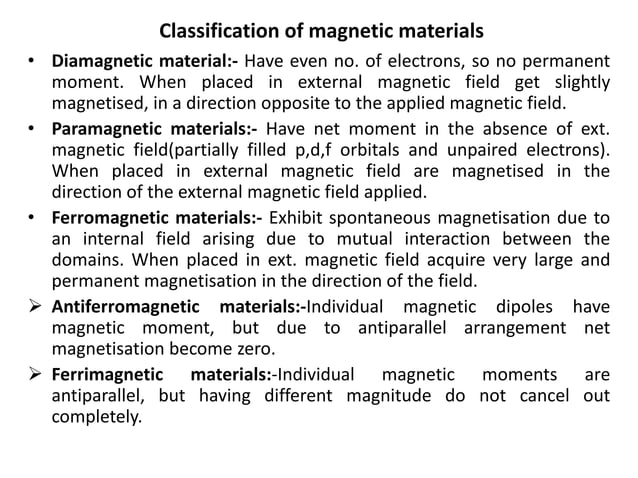 Eema magnetic properties of materials | PDF