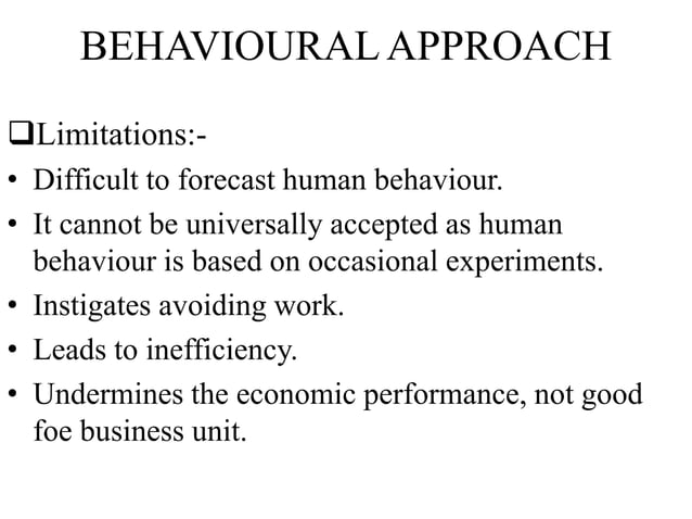 Maslow's hierarchy of Needs theory & Behavioural approach. | PPTX ...