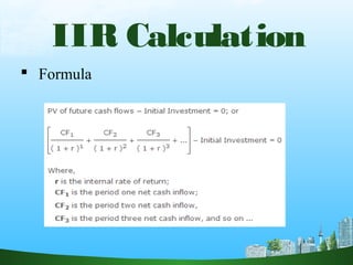 Payback period time value of money ad internal rate ofreturn | PPT