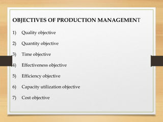 Introduction to Production management | PPT
