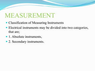 BASICS OF ELECTRICAL AND ELECTRONICS MEASUREMENTS | PPTX