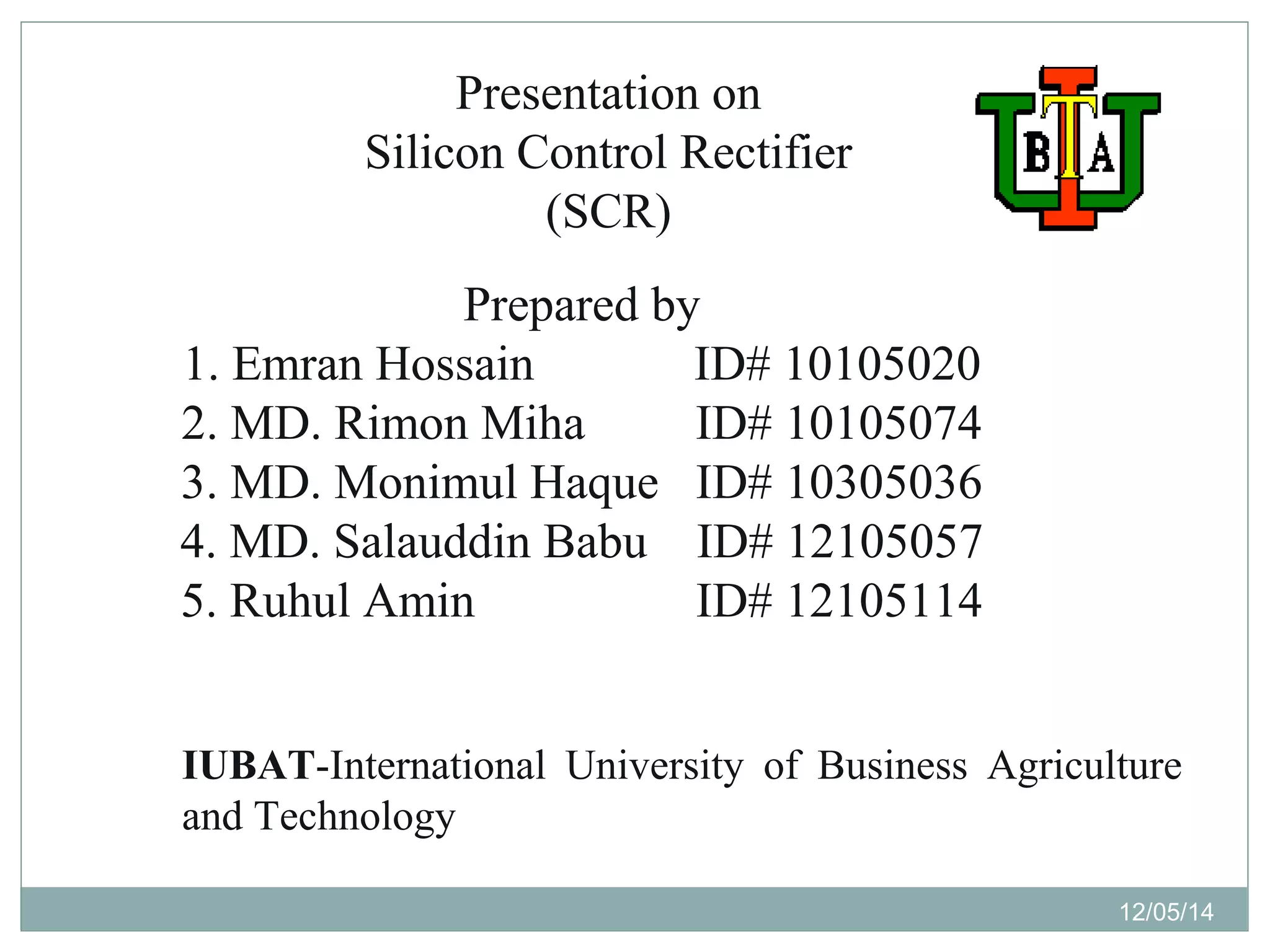 Silicon control rectifier | PPT