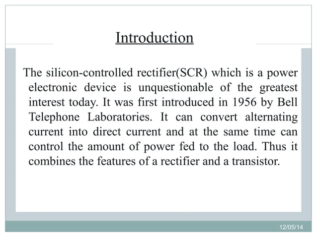 Silicon control rectifier | PPT