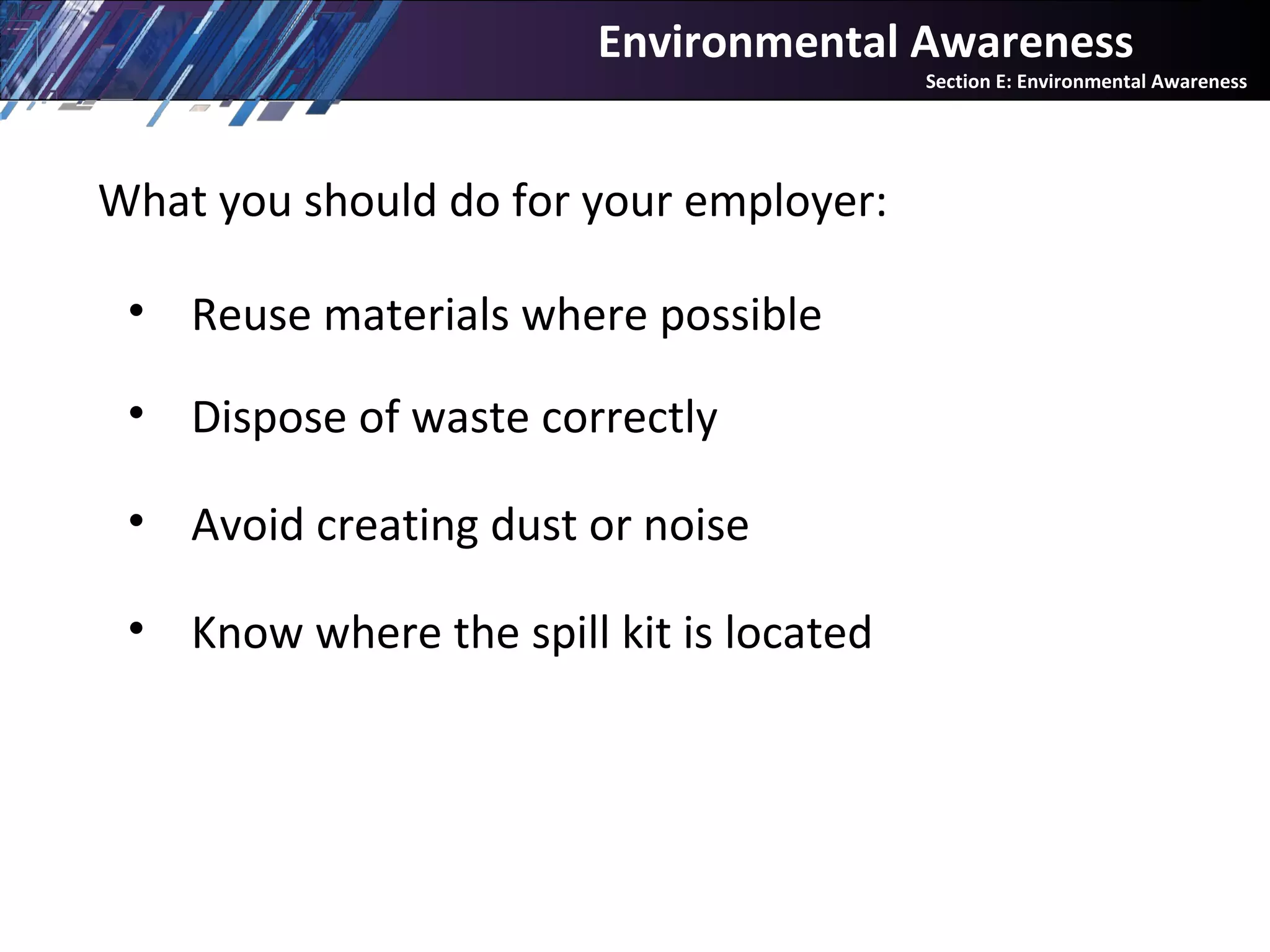E Environmental Awareness | PPT