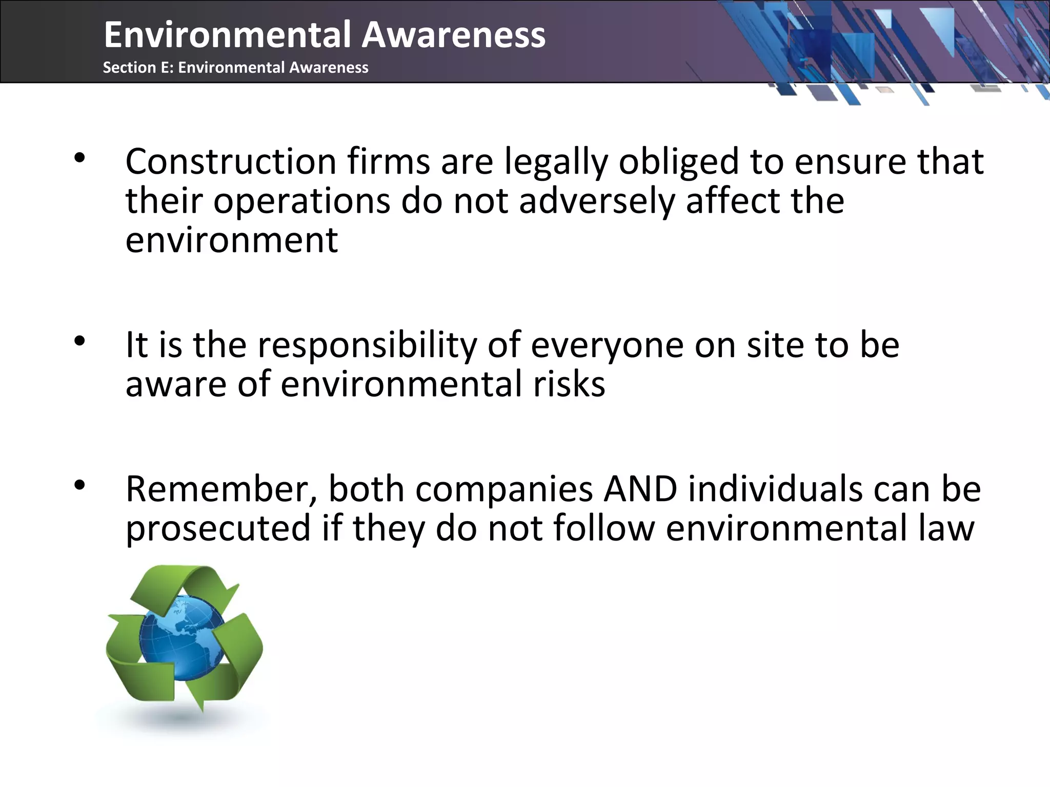 E Environmental Awareness | PPT