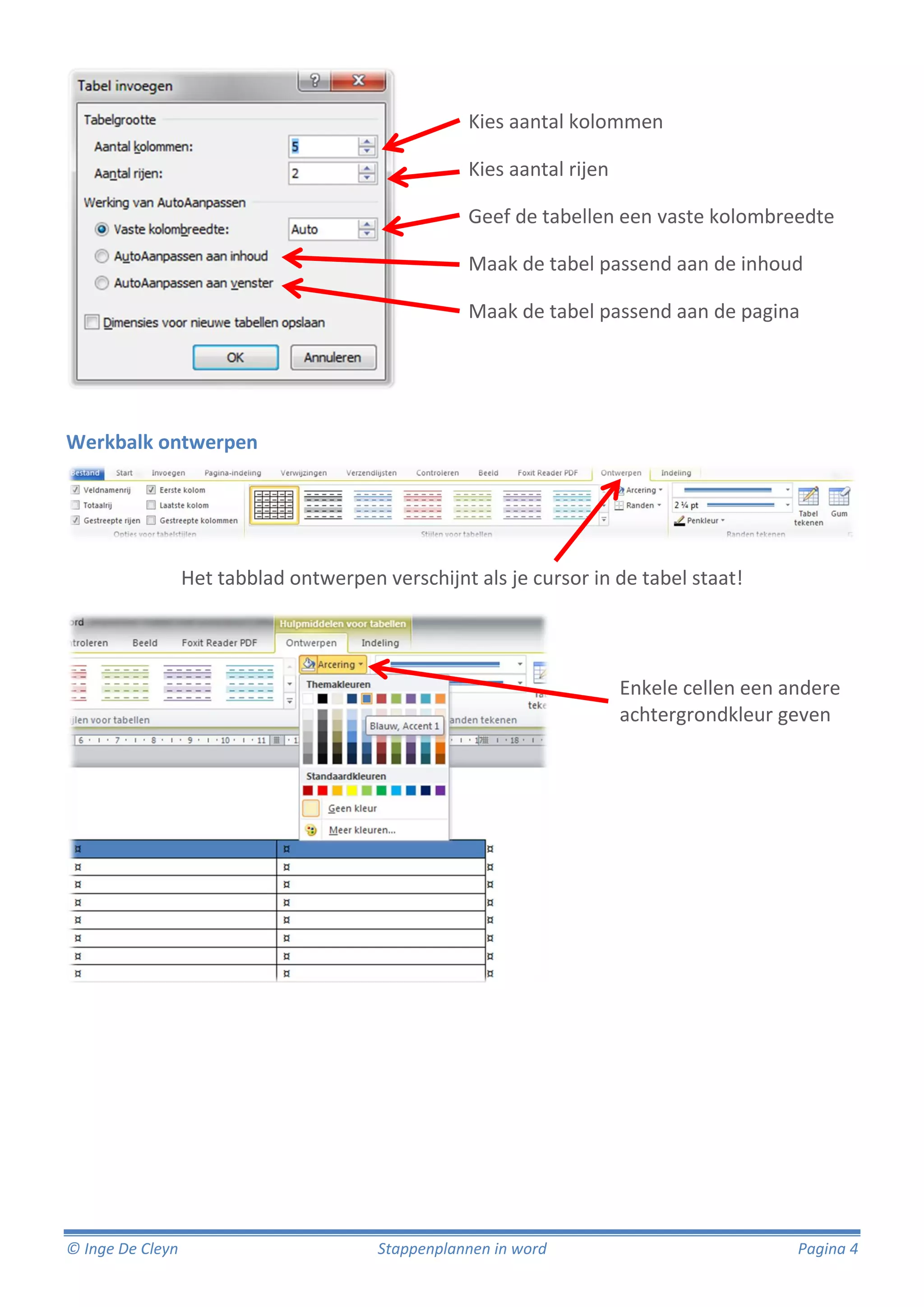 Eenvoudige stappenplannen maken met word | PDF
