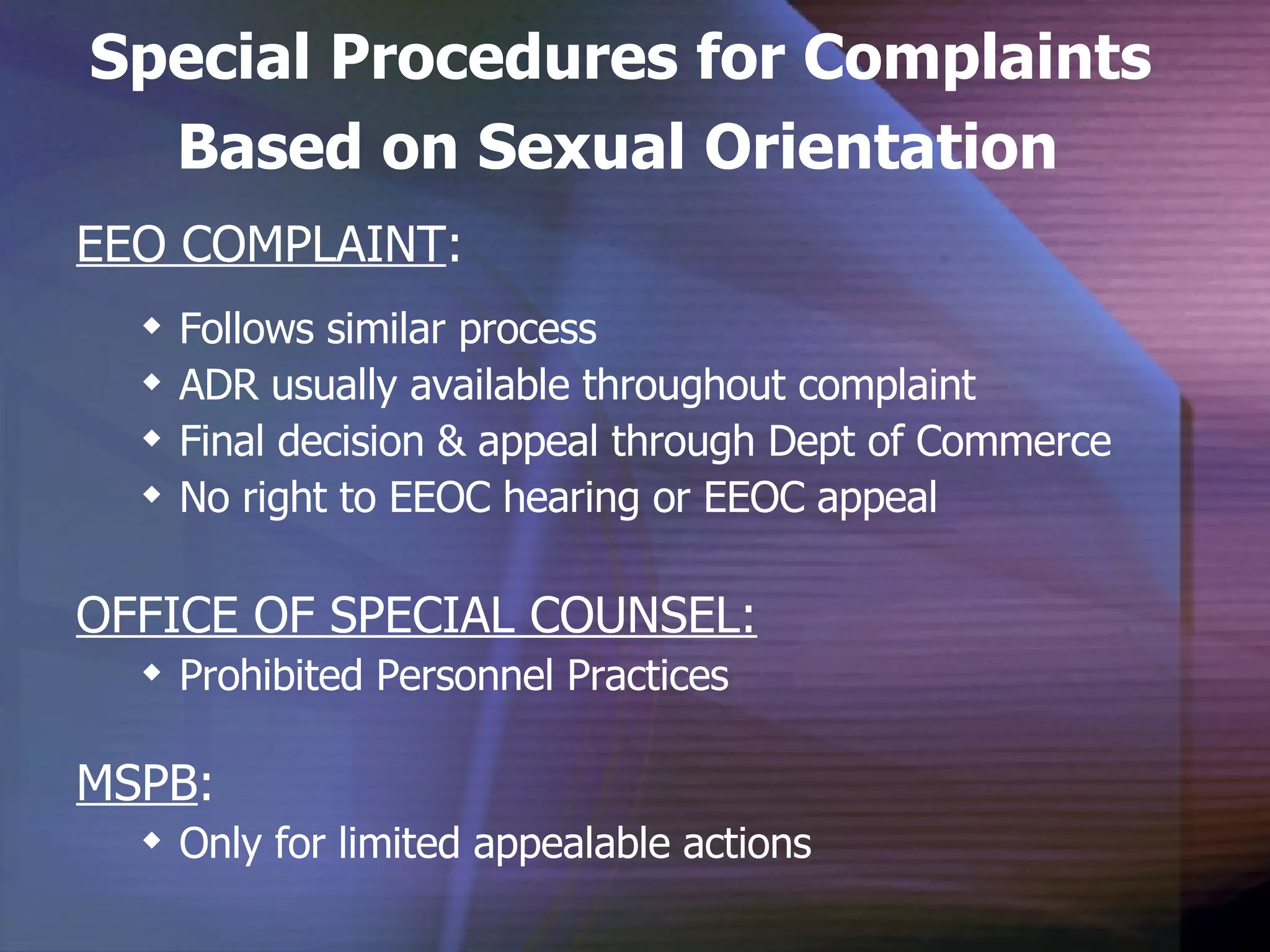 Eeo Complaint Processforsupervisors | PPT