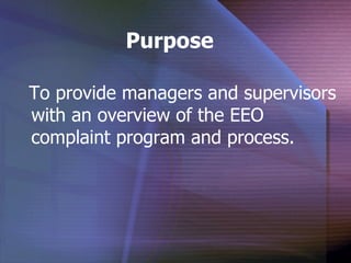 Eeo Complaint Processforsupervisors | PPT
