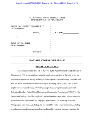 EEOC vs PITRE COMPLAINT | PDF