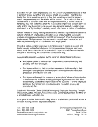 Public Input on EEOC's Proposed Enforcement on Retaliation and Related ...