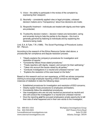 Public Input on EEOC's Proposed Enforcement on Retaliation and Related ...